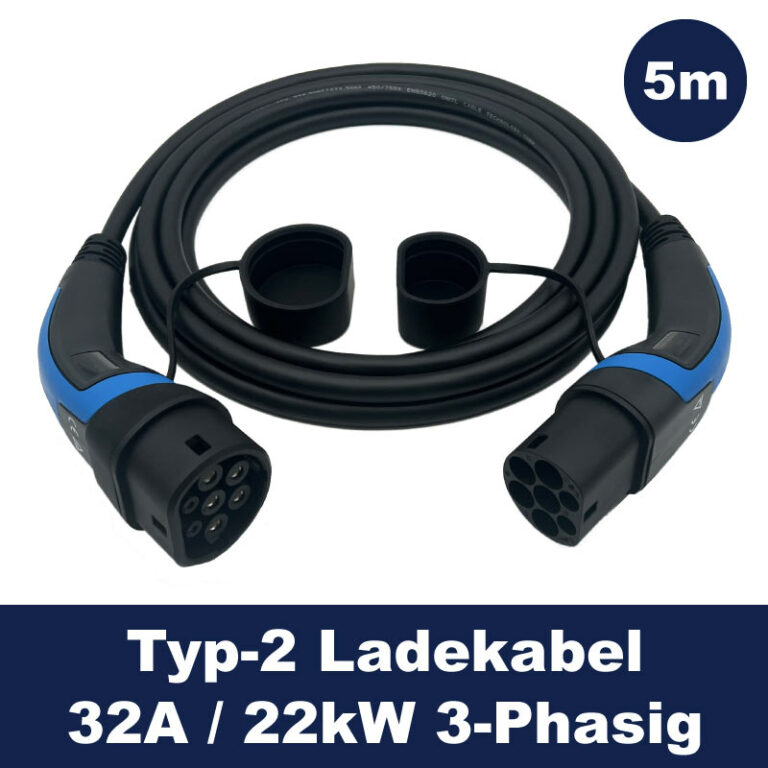 E-Auto Typ-2 Ladekabel 3,6kW | 11kW | 22kW » 5m bis 15m Kabellänge
