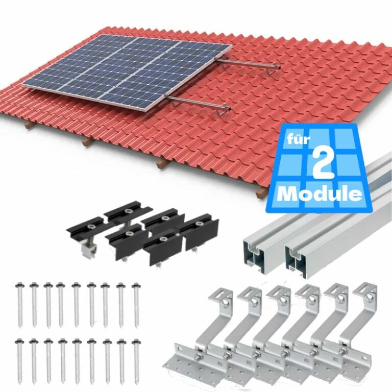 Schrägdach Ziegeldach Montage-Set für Solarmodule für 2 PV-Module » WallboxCenter.de